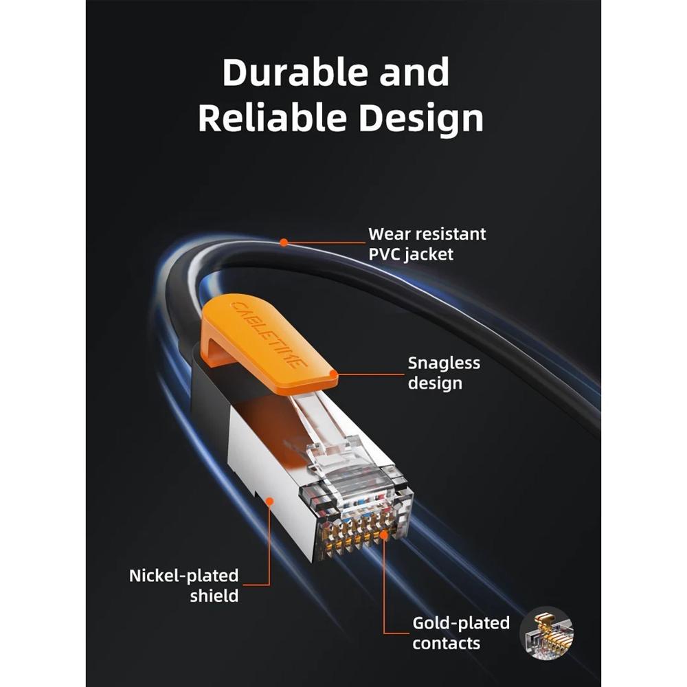 Cable Ethernet Cat 6 de 3m de Cobre Puro FTP 1000 Mbps Cabletime CN61N - CT-CAT6F-PB3 - Promart