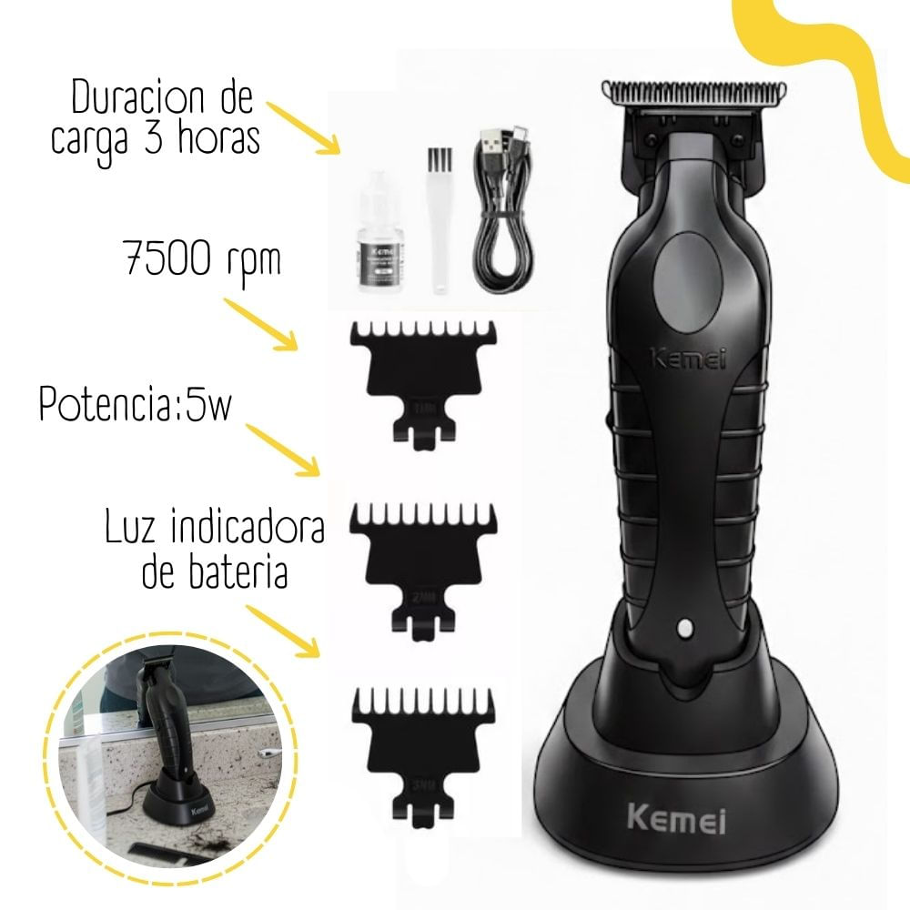 TRIMMER RECARGABLE KEMEI KM-2299 CON BASE| Promart - Promart