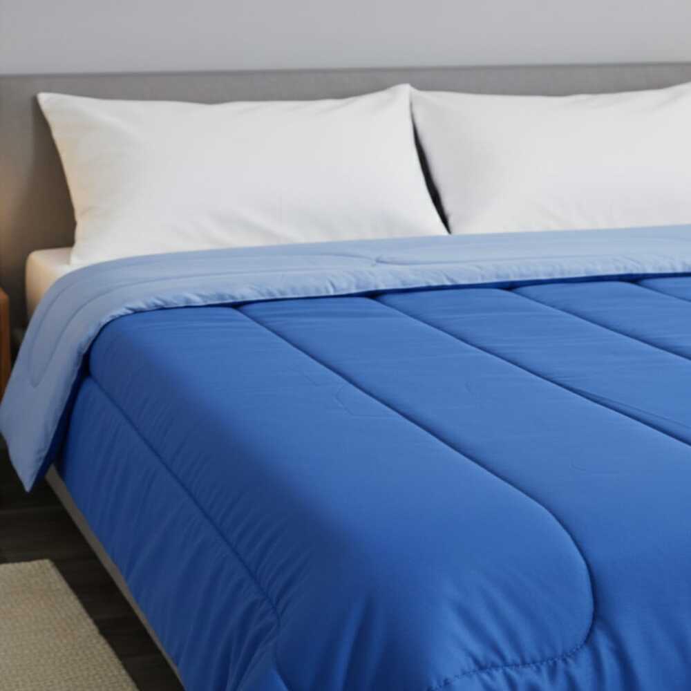 EDREDON BICOLOR AZUL ACERO 2PLZ | Promart - Promart