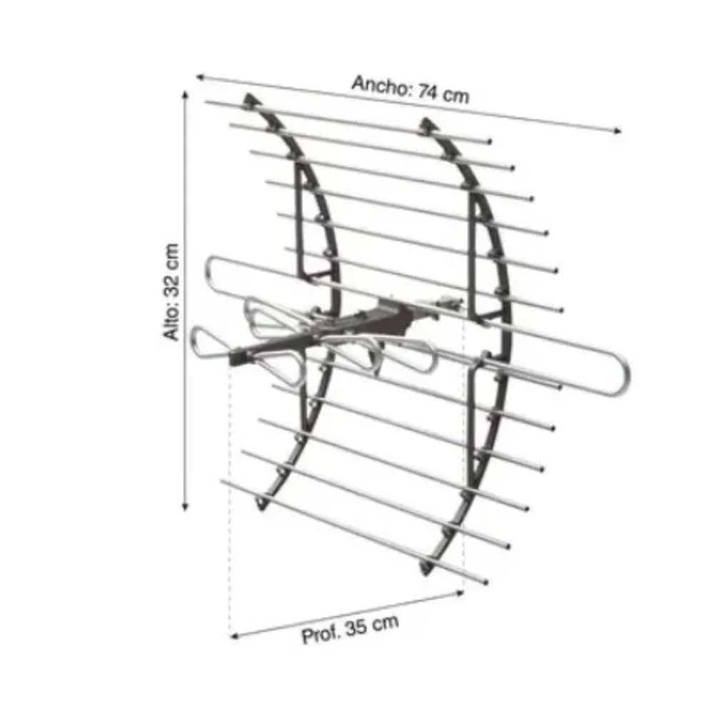 Antena Digital Exterior Tv Tdt Curva Grande American Star - Promart