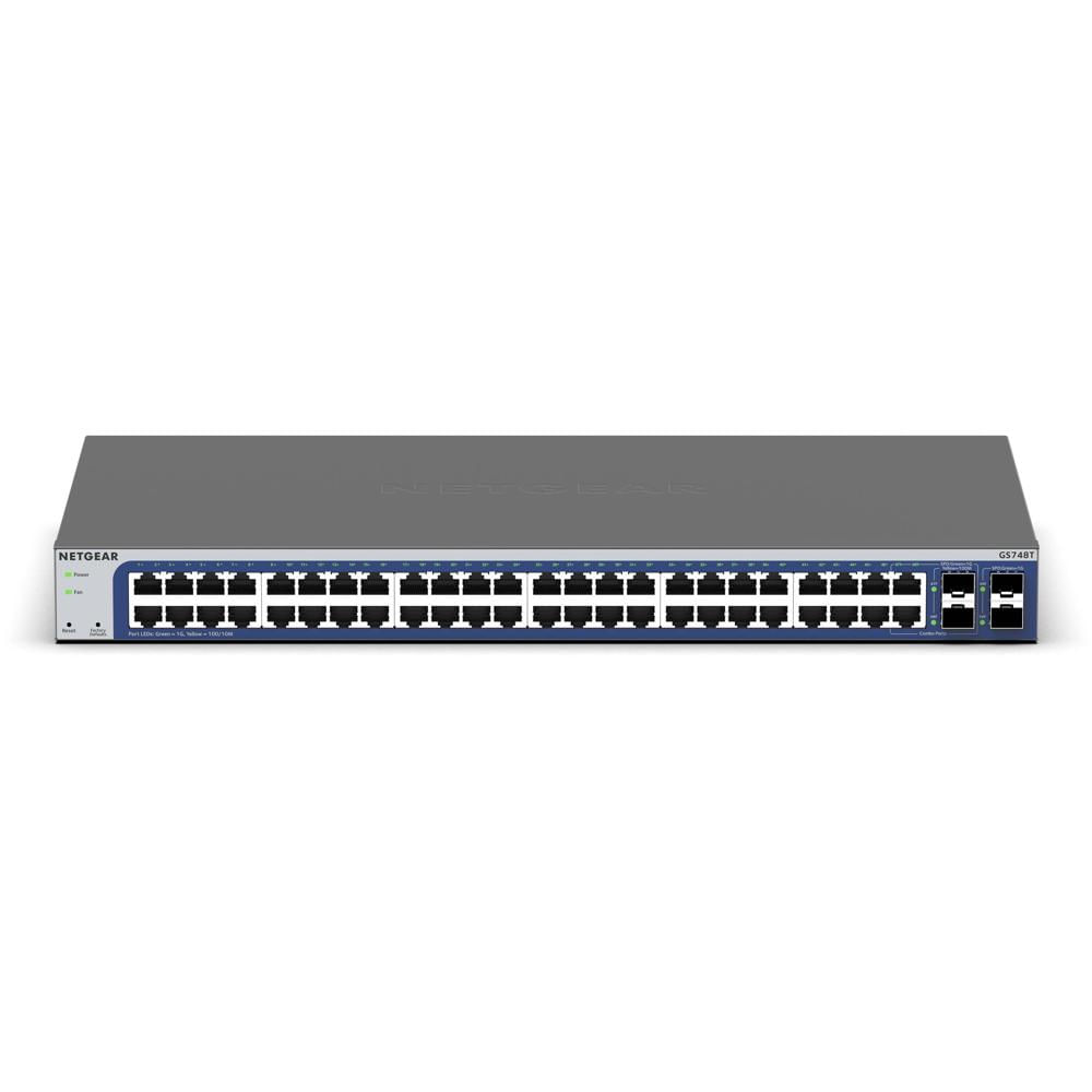 NETGEAR Switch de Red Gestionado GS748T 48 Puertos Gigabit, 100 Gb/s ...