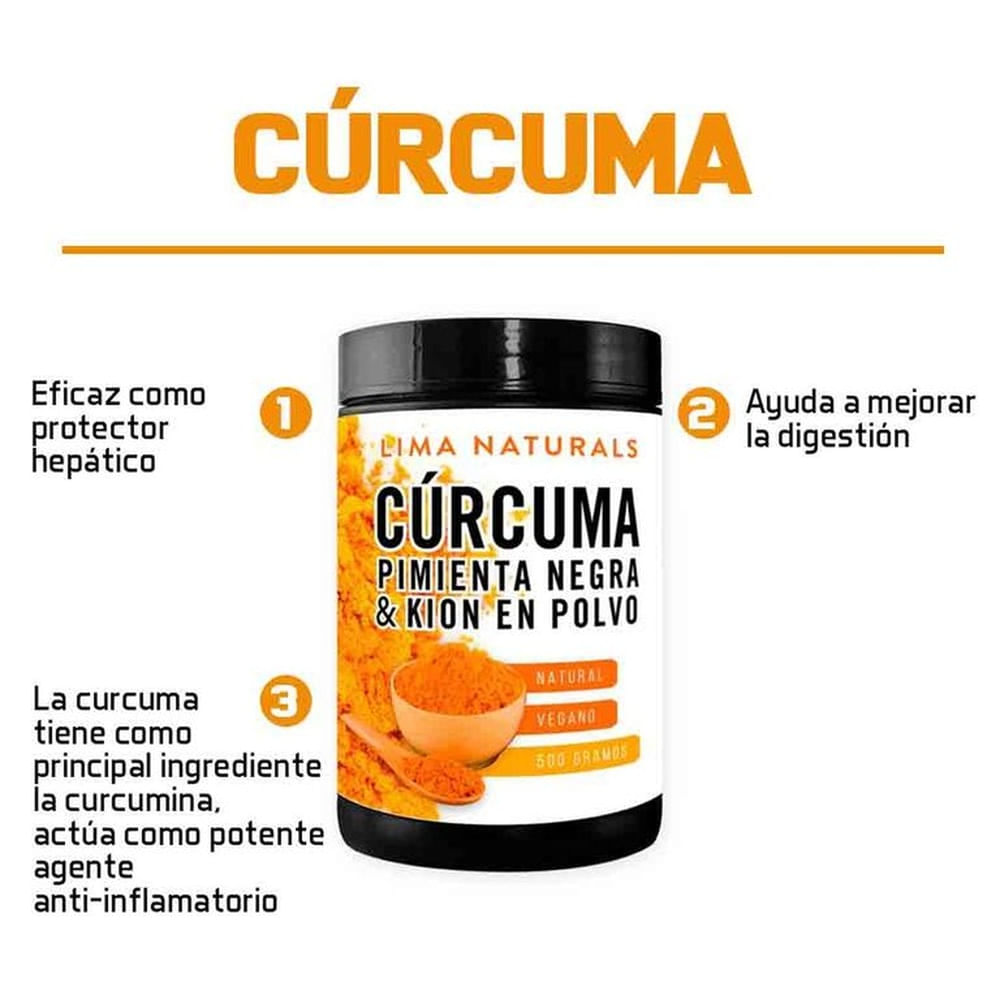 Cúrcuma Pimienta Negra Kion en polvo - 500g - Lima Naturals - Promart
