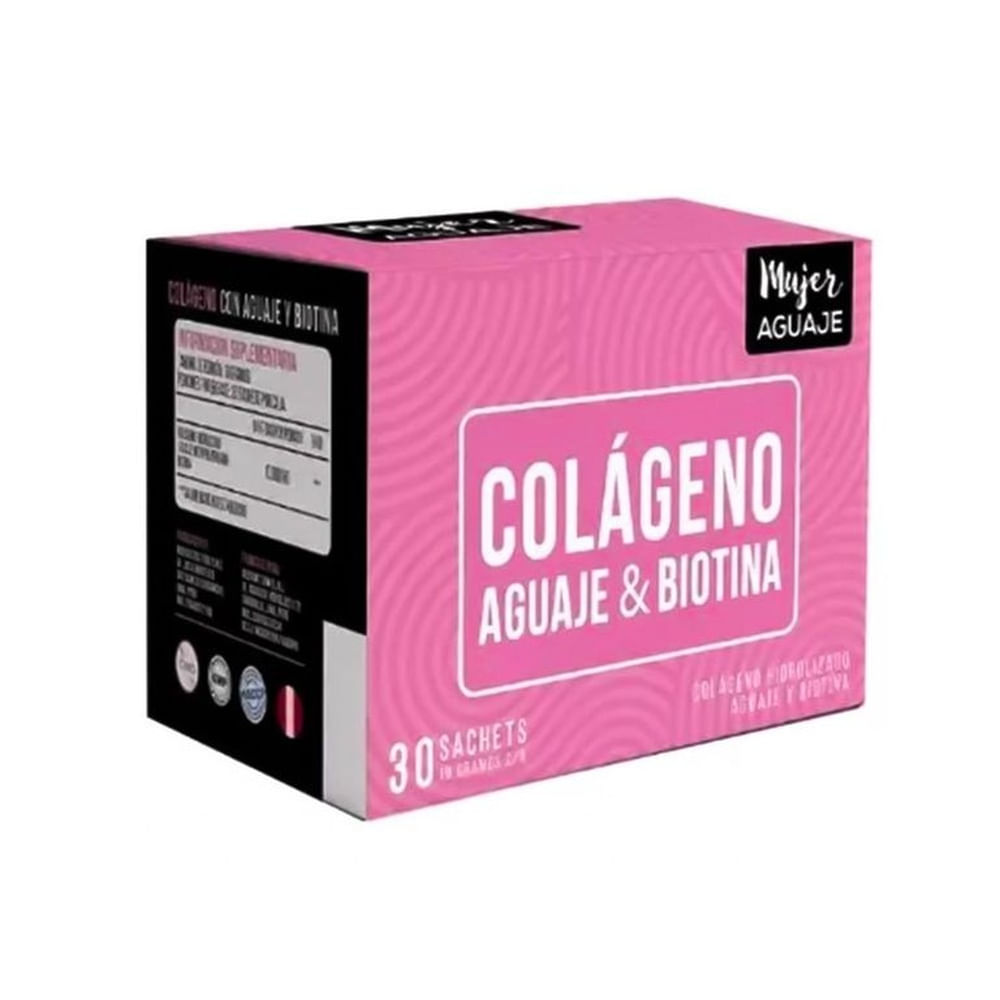 Colágeno Aguaje & Biotina Caja de 30 sachets de 10 g cu Mujer Aguaje ...