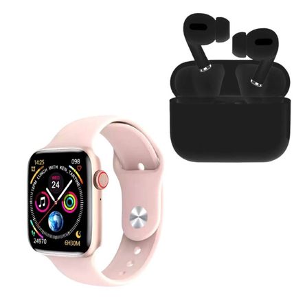 Pack Smartwatch W26 Plus Rosado y Audífonos I13 Pro Negro - Promart