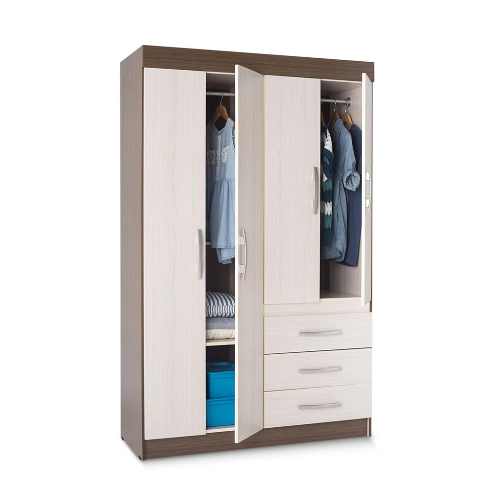 Ropero Holanda 4 puertas 3 cajones Capiño / Maple - Promart