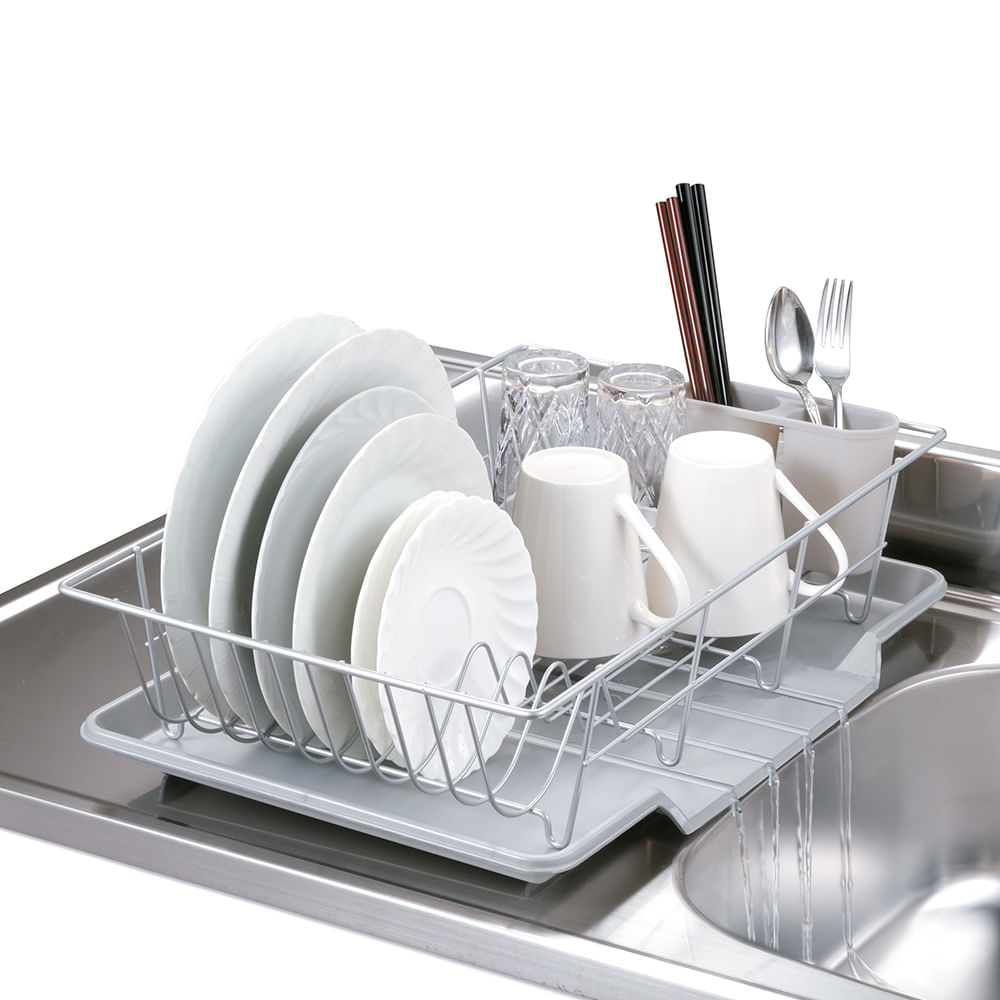 Escurridor de platos 1 nivel Plateado - Promart