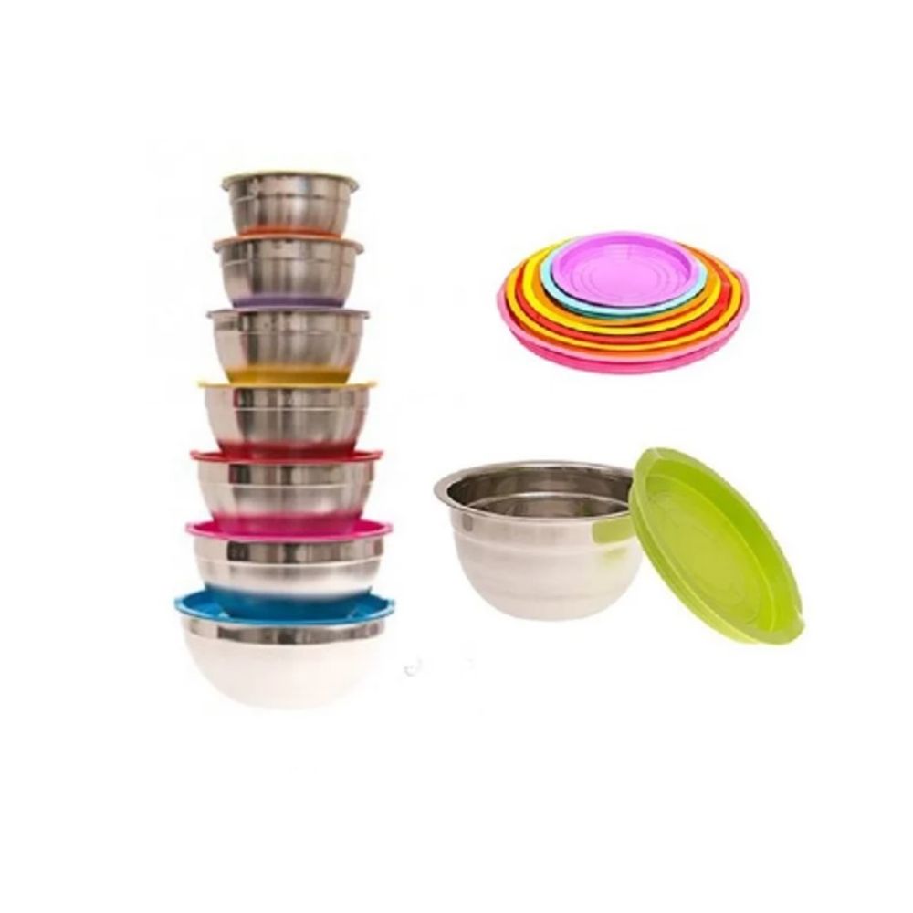 Set de Bowl con Tapa Z.WEI 7 Piezas en Acero Inoxidable - Promart