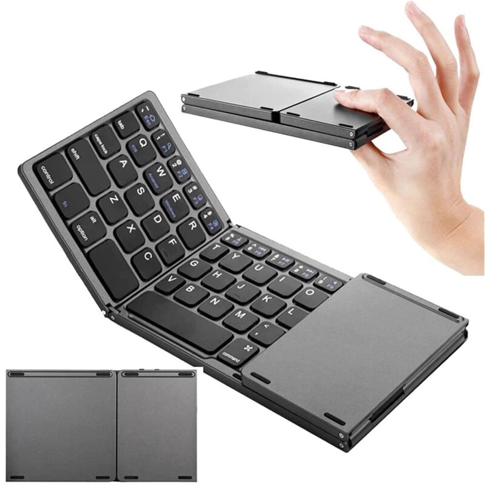 Mini Teclado Inalambrico Bluetooth Plegable con Touch Pad Delgado ios ...