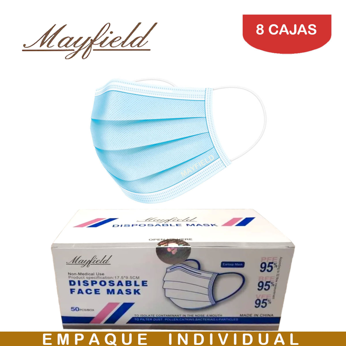 Mascarilla Quirúrgica Mayfield 3 Capas 3 Pliegues Caja*50und | Knasta Perú Mascarilla Quirúrgica Mayfield 3 Capas 3 Pliegues Caja*50und | Knasta Perú