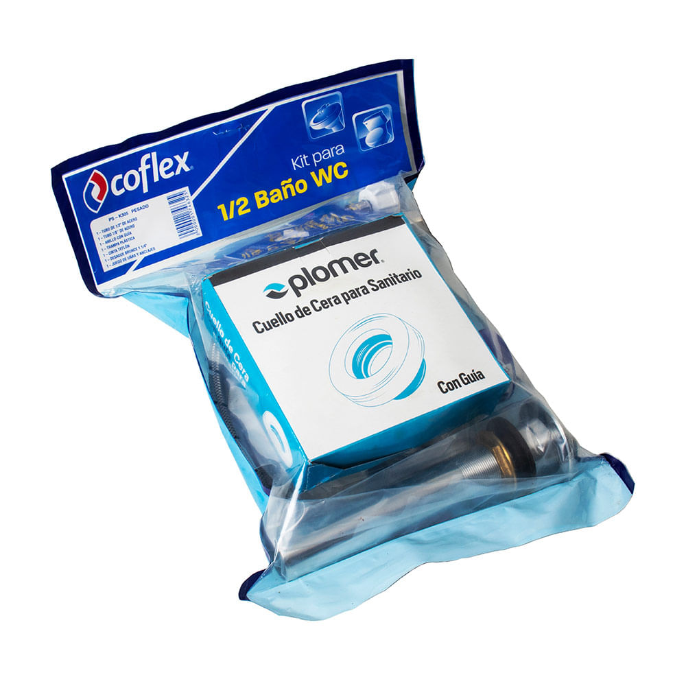 Kit para 1/2 Baño Premium Coflex en Acero Inoxidable Azul - Promart