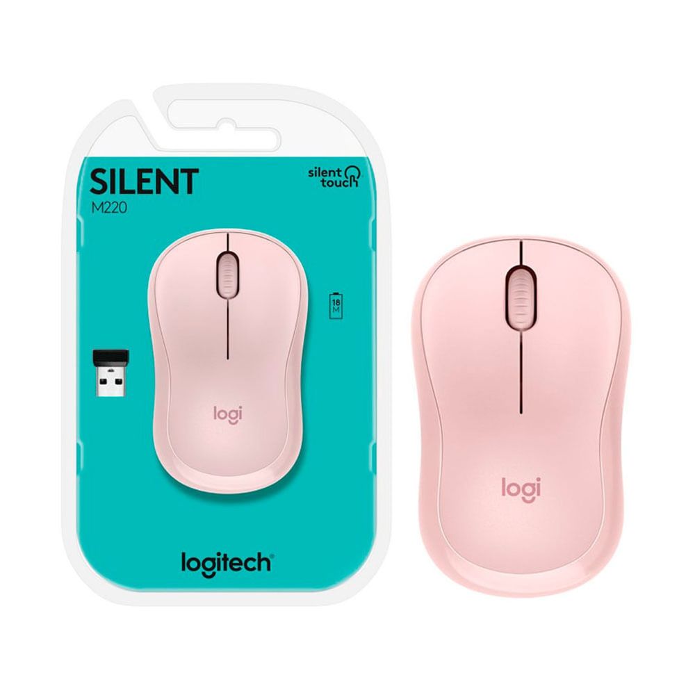 Mouse Logitech M220 Silent Wireless Rose - Promart