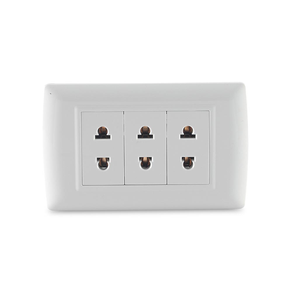 Tomacorriente Universal Triple Blanco Basic - Promart