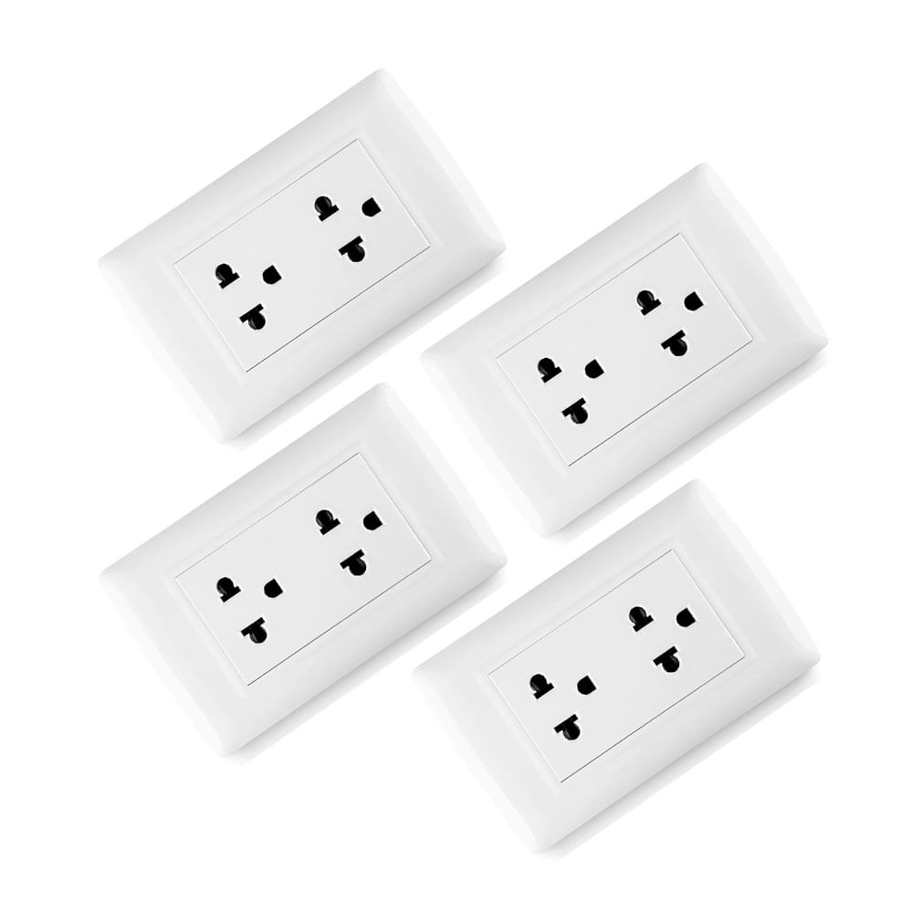 Tomacorriente Doble Univ. Basic Packx4 - Promart