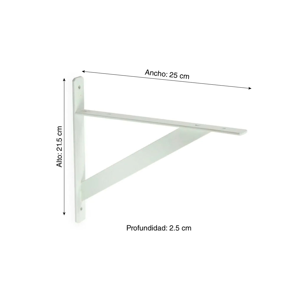 Soporte de repisa Reforzado 25cm Blanco - Promart