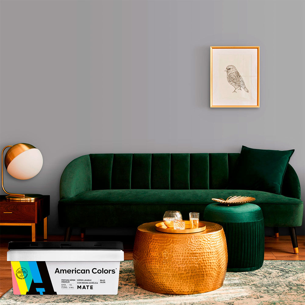 Pintura American Colors Mate Gris Plata 1gl - Promart