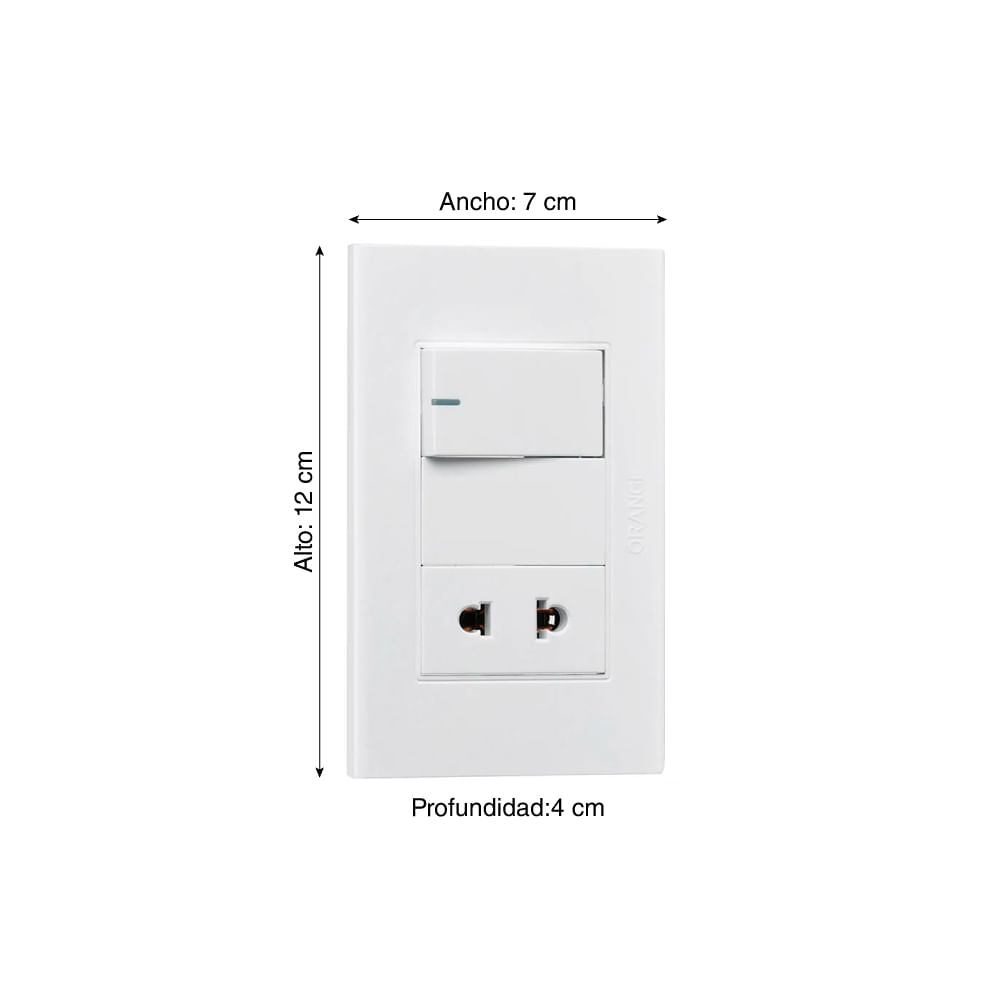 Interruptor + Tomacorriente Classic Orange - Promart