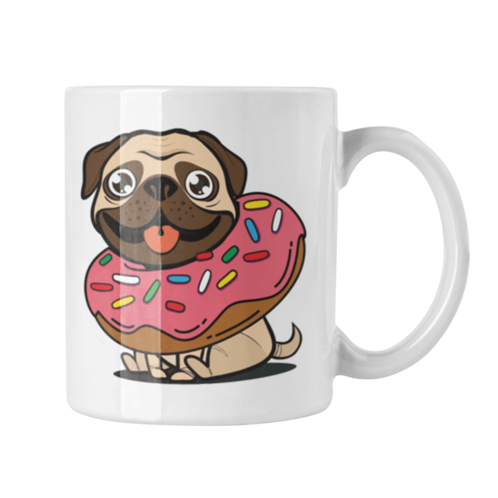 Taza Mug de Cerámica Perro Pug Donut 2 - Promart