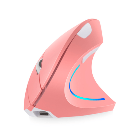 Mouse Ergonómico Inalámbrico Recargable 2.4 Ghz H1 - Rosa Salmon - Promart