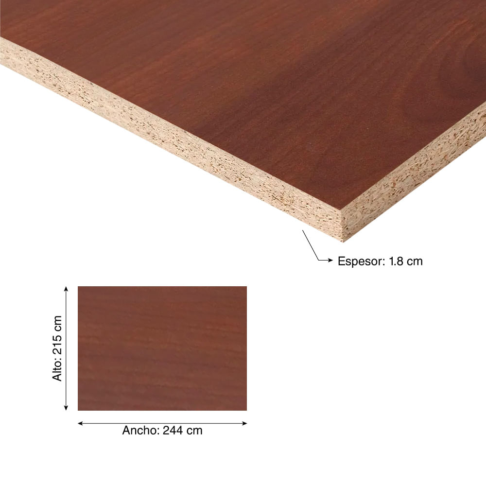 Tablero de melamina Cerezo 18 mm 2.15x2.44 metros Vesto - Promart