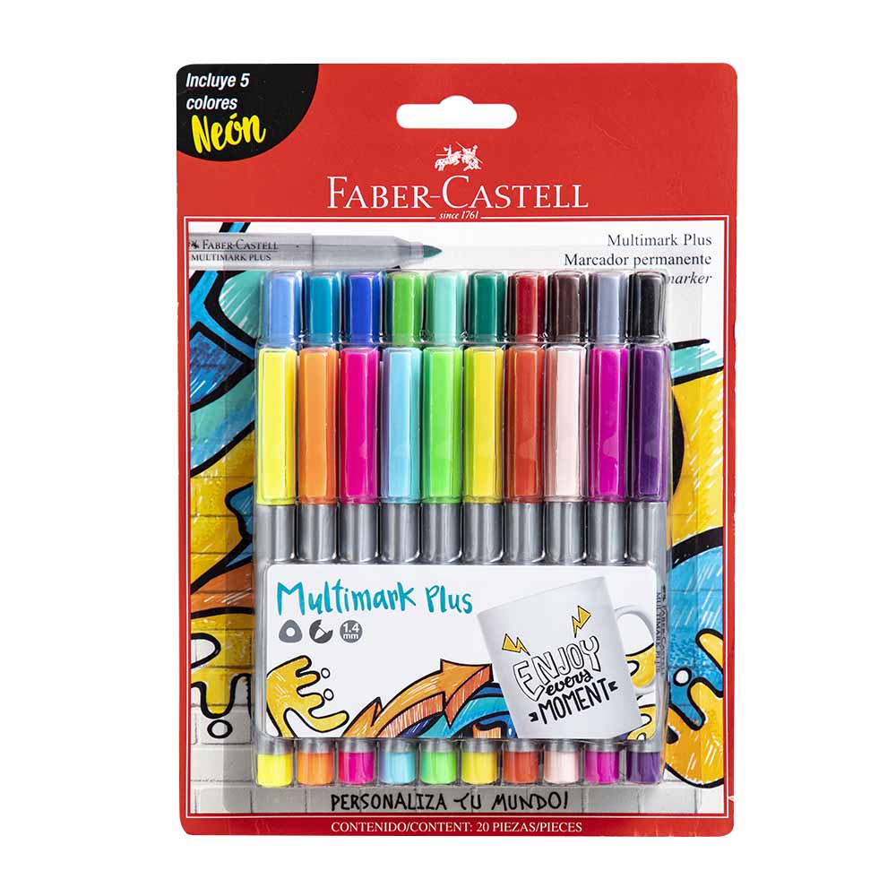 Marcador Permanente FABER-CASTELL Multimark Plus Paquete 20un - Promart