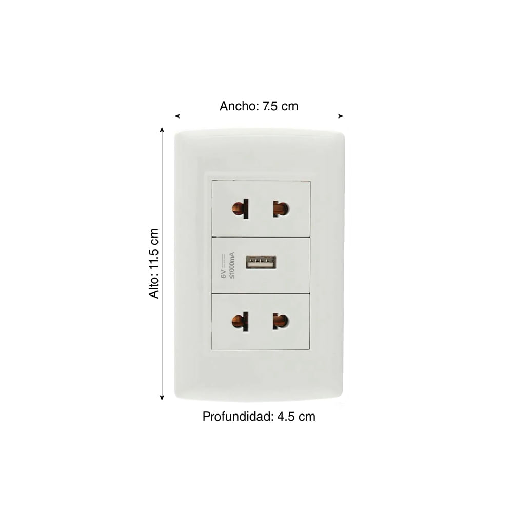 Tomacorriente Doble + USB Basic Orange - Promart