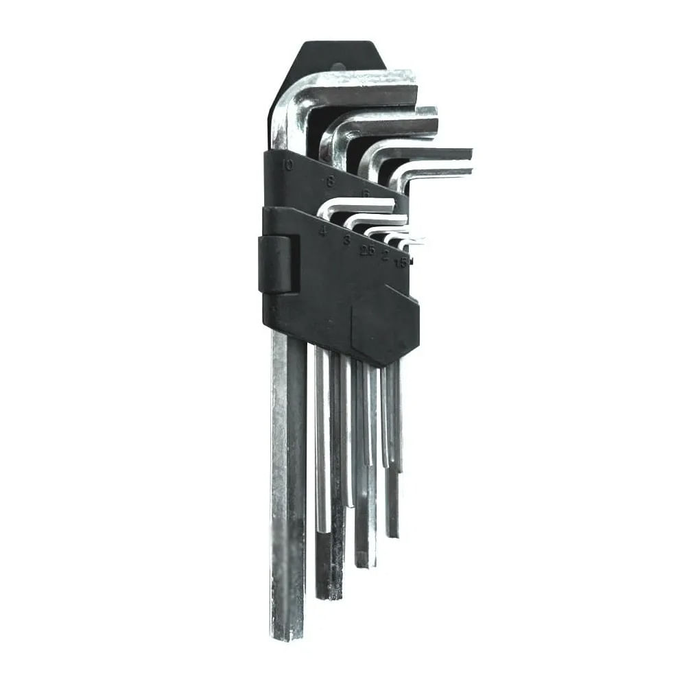 Kit 9 Llaves Allen Hexagonal Piezas Milimétricas Brazo Largo Llave L ...
