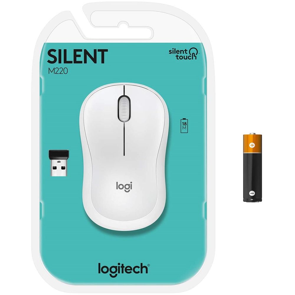 Mouse Logitech M220 Silent Wireless RF 2,4 GHz Blanco - 910-006125 ...