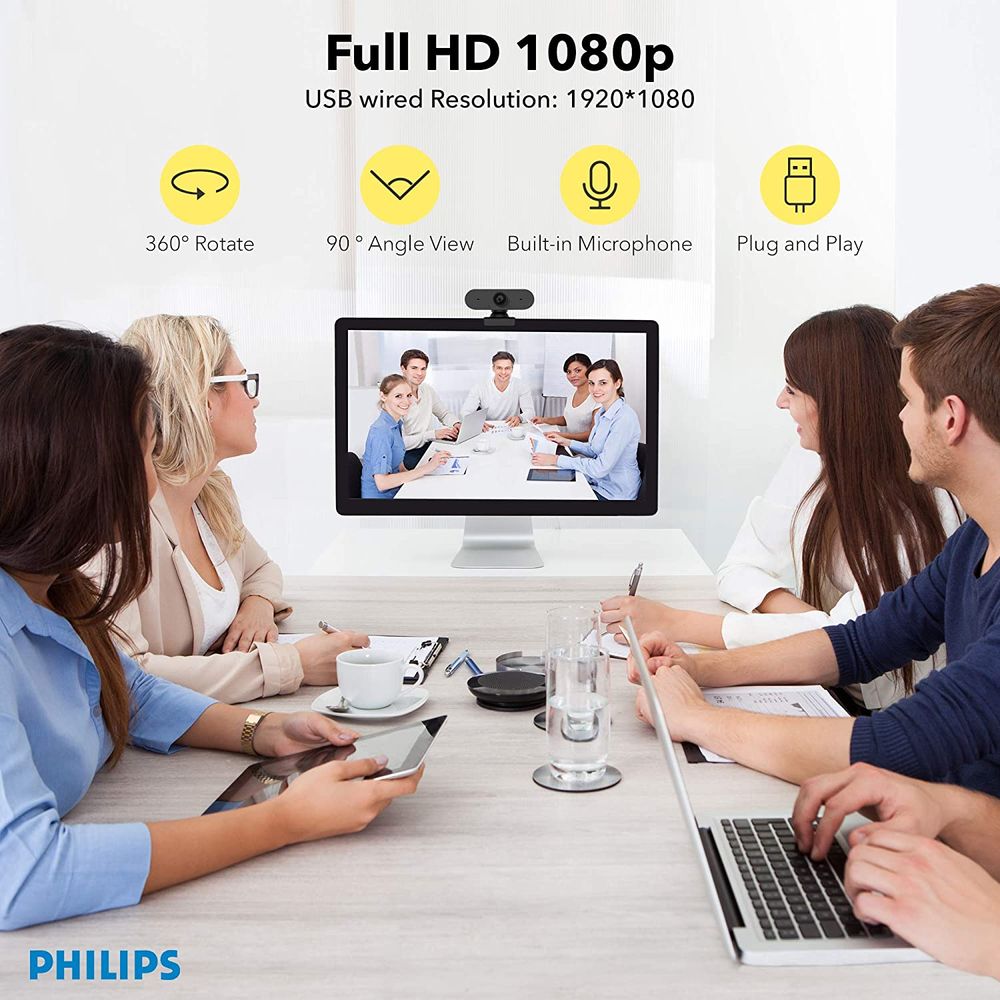 Cámara Web Philips Full HD 1080P con micrófono 30FPS - SPL6506BM ...