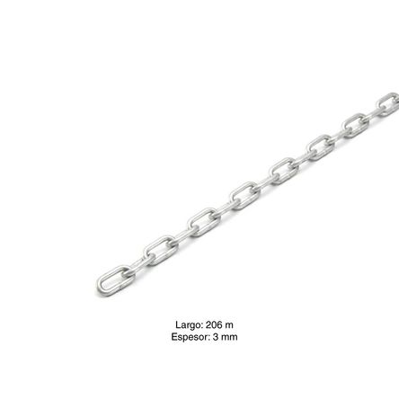Cadena de acero galvanizado 3mm (1/8") - Venta por metro lineal - Promart