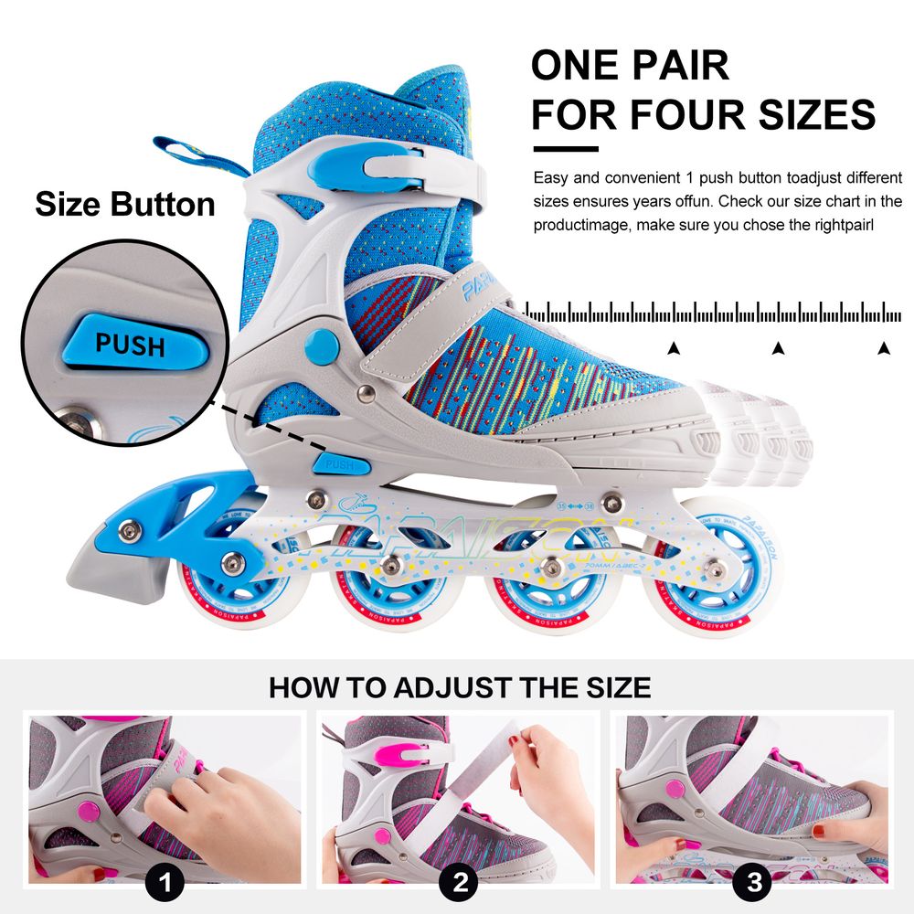 Patines Lineales Tallas 37-39 Papaison XZY-310 - Azul - Promart