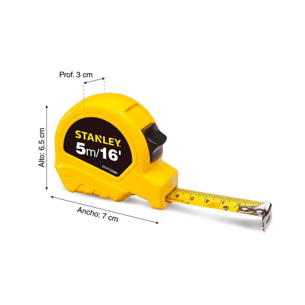 Wincha Básica Stanley Modelo STHT33989840 de 5 m Amarilla - Promart
