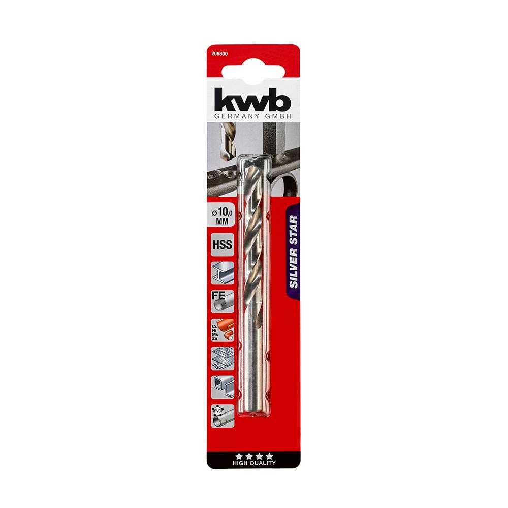 Broca en espiral para acero, metal y plástico HSS 10mm - Promart