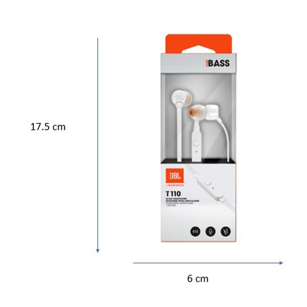 Headphone JBL T110 Wired in Ear - Promart