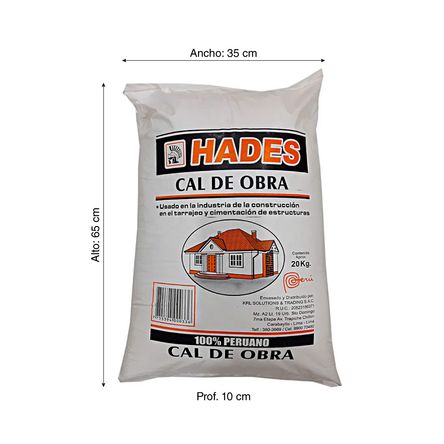 Cal de obra en bolsa 20 kilos - Promart