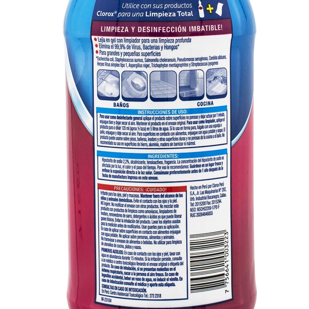 Lejía Power Gel Magia Floral 930 ml Clorox - Promart