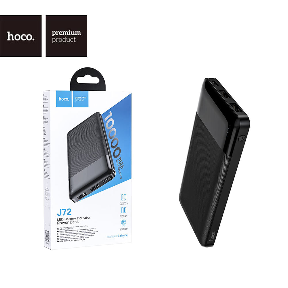 Cargador Portatil Power Bank Hoco 10.000 mAh 2 USB - J72 - Promart
