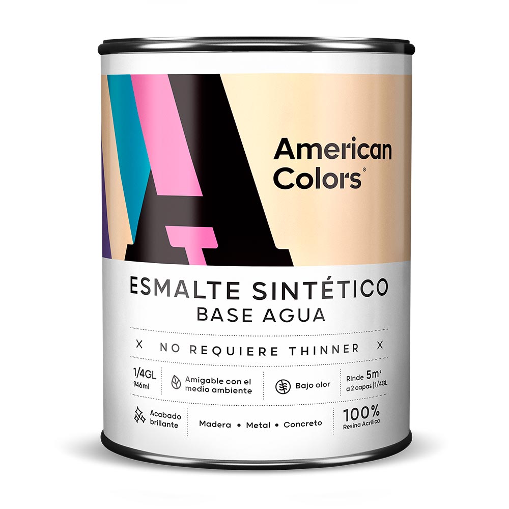 Esmalte al agua Blanco 1/4 galón American Colors - Promart Esmalte al agua Blanco 1/4 galón American Colors - Promart
