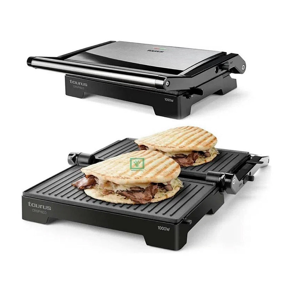 Mini Grill Taurus CRISPY&CO 2 en 1 Grill +Plancha de Asar 180° - Promart