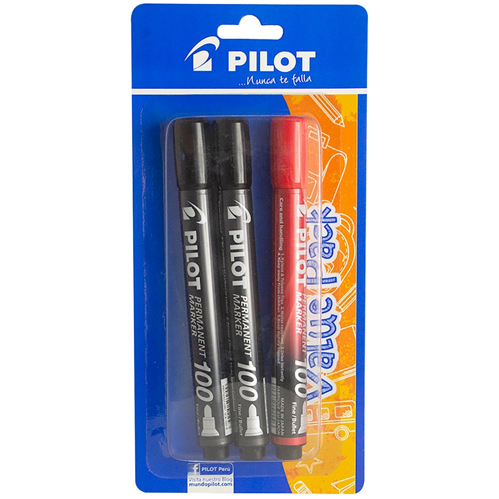 Marcador Permanente PILOT SCA-100-B 2un + SCA-100-R - Promart