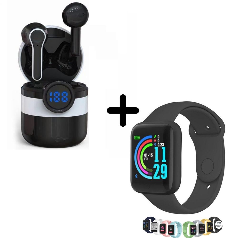Promo Audifonos Bluetooth Minion + Smartwatch D20 Pro Negro - Promart