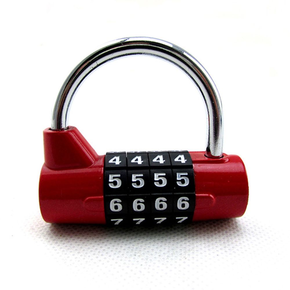 Candado con Clave de Combinación de 4 Dígitos - Rojo - Promart