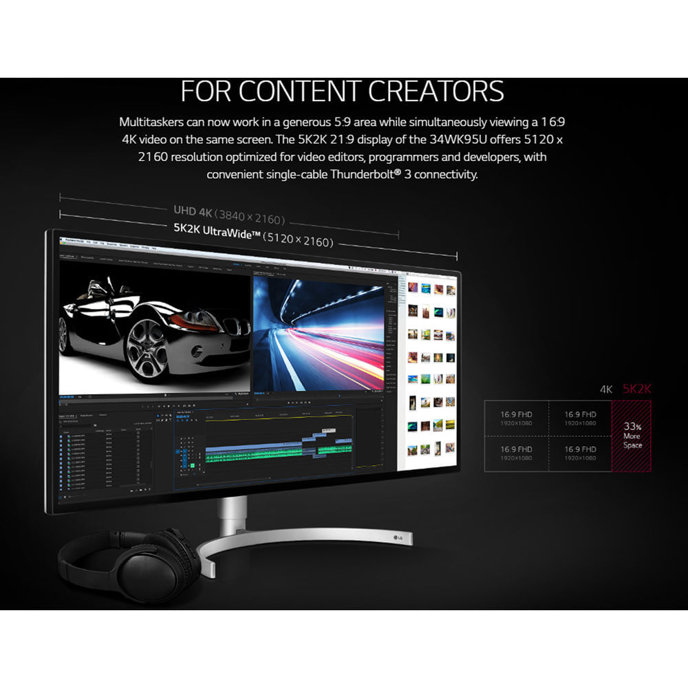 LG 34BK95U-W 34 "21: 9 Ultrawide 5K2K WUHD Nano IPS Monitor - Promart
