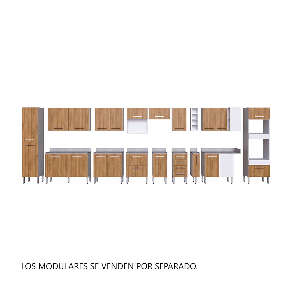 Módulo bajo de cocina 120cm Lunar Nogueria Orange - Promart