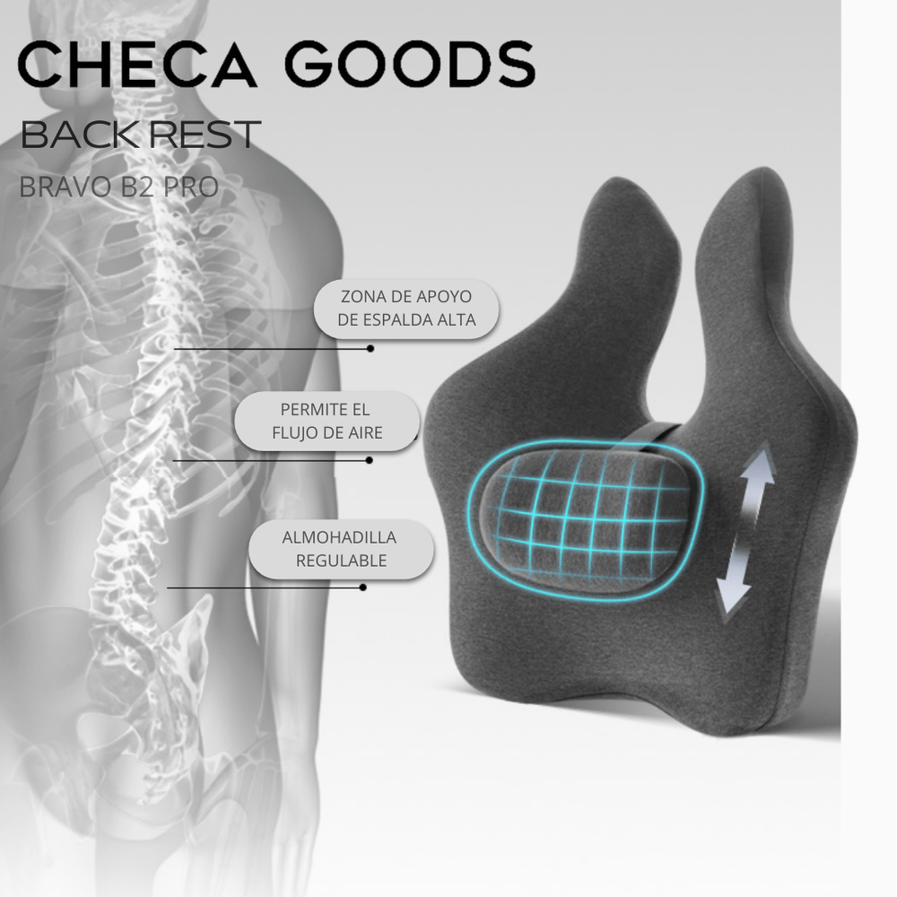 Cojín de Espalda Ergonómico Regulable Espaldar Checa Goods Bravo B2PRO ...
