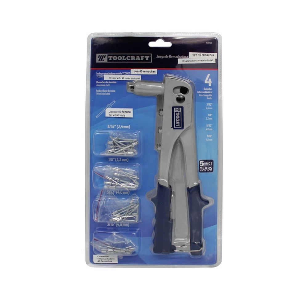 Kit de remachadora Toolcraft TC0126 con remaches - Promart