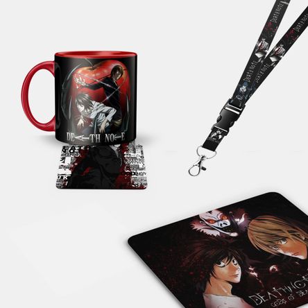 Pack Death Note L: Taza, Mouse Pad, Lanyard, Posavaso - Promart
