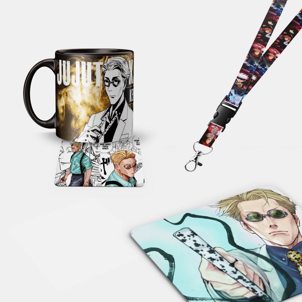 Pack Jujutsu Kaisen Kento Nanami: Taza, Mouse Pad, Lanyard, Posavaso ...