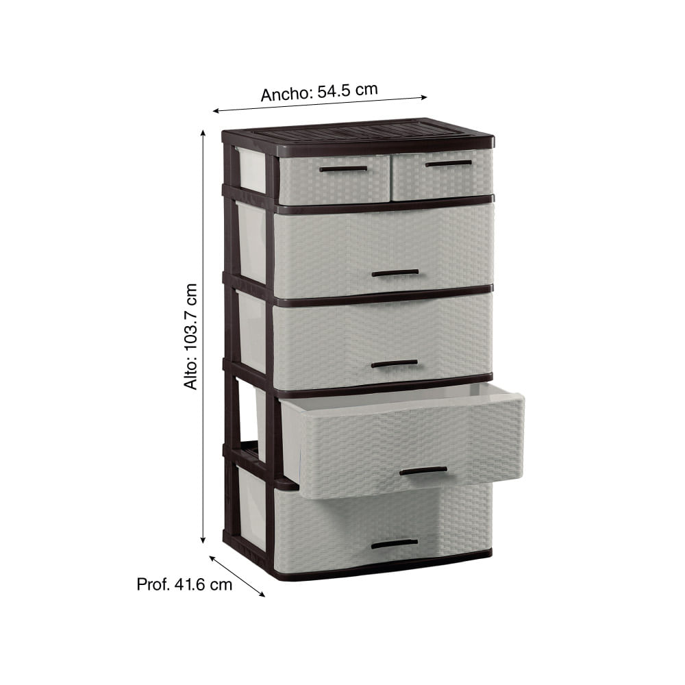 Cómoda Comodina Mimbre Ratán #5 Marrón Beige - Promart