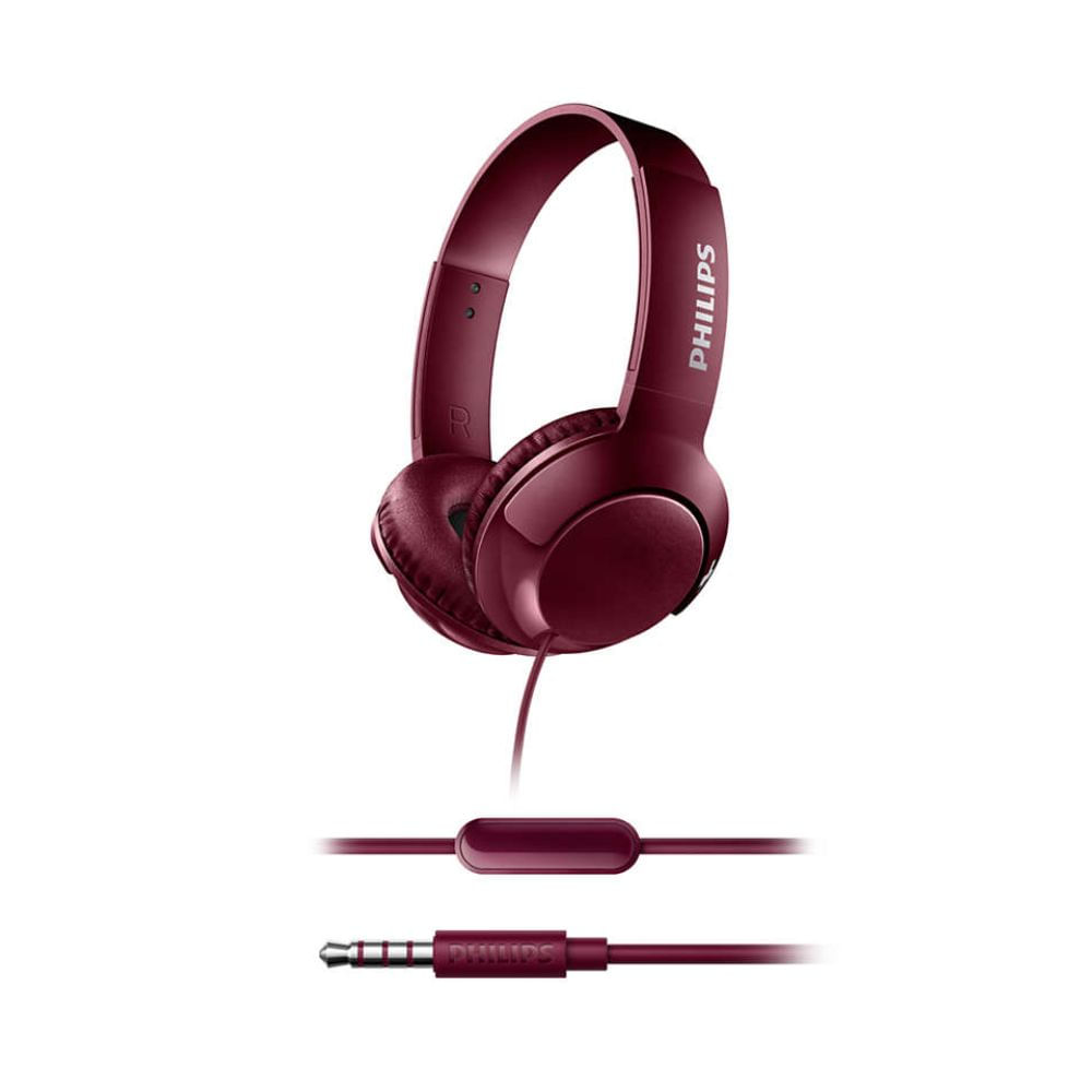 Audífono Philips SHL3075 Bass+ Supraurales Micrófono Color Rojo - Promart