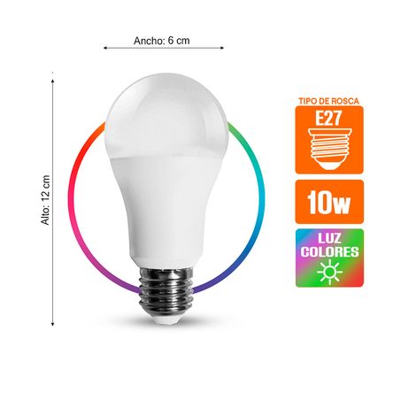 Foco smart led A60 10W Multicolor - Promart